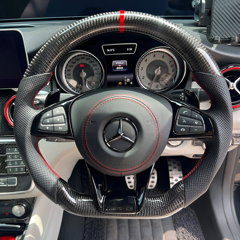 Custom Carbon Fibre Steering Wheel for Mercedes AMG 2015 Style – Carbon ...